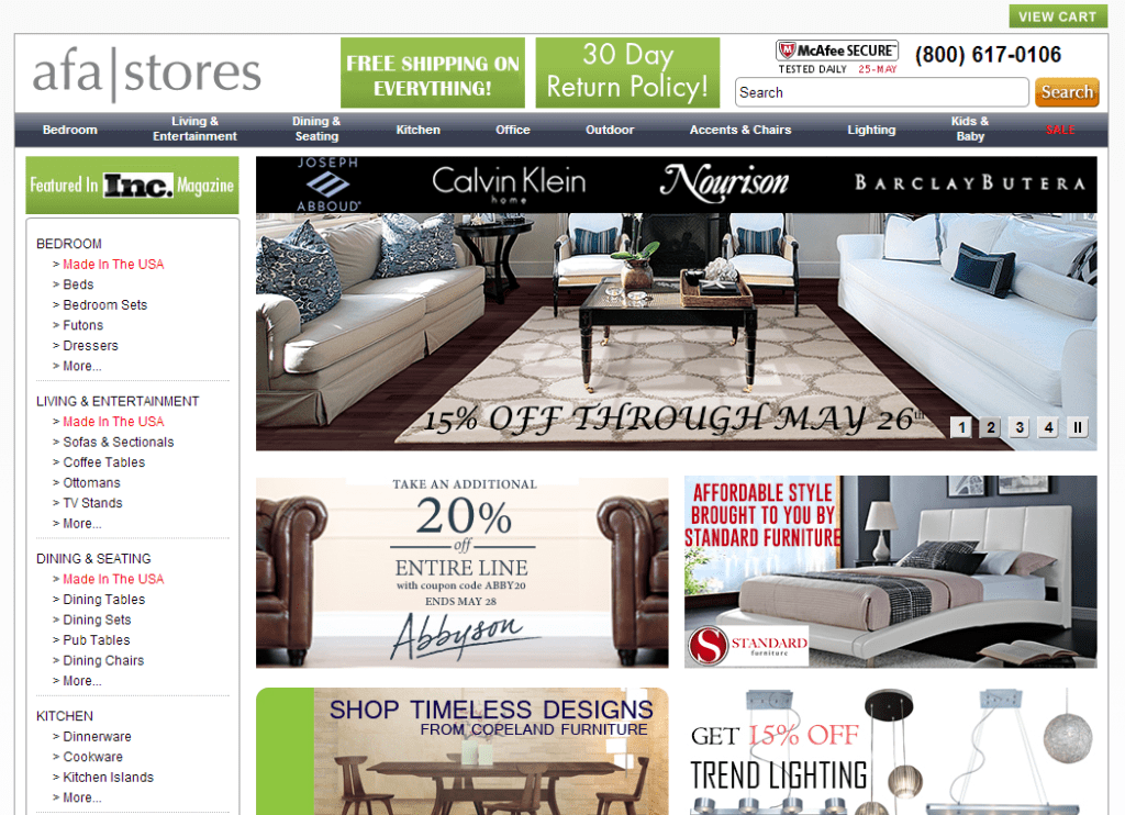 AFA Furniture Stores - Unique Web Copy