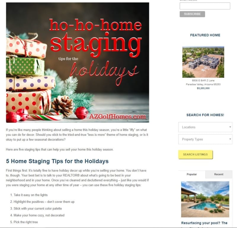 High-Traffic Blog Posts for a Luxury Real Estate Company - Unique Web Copy